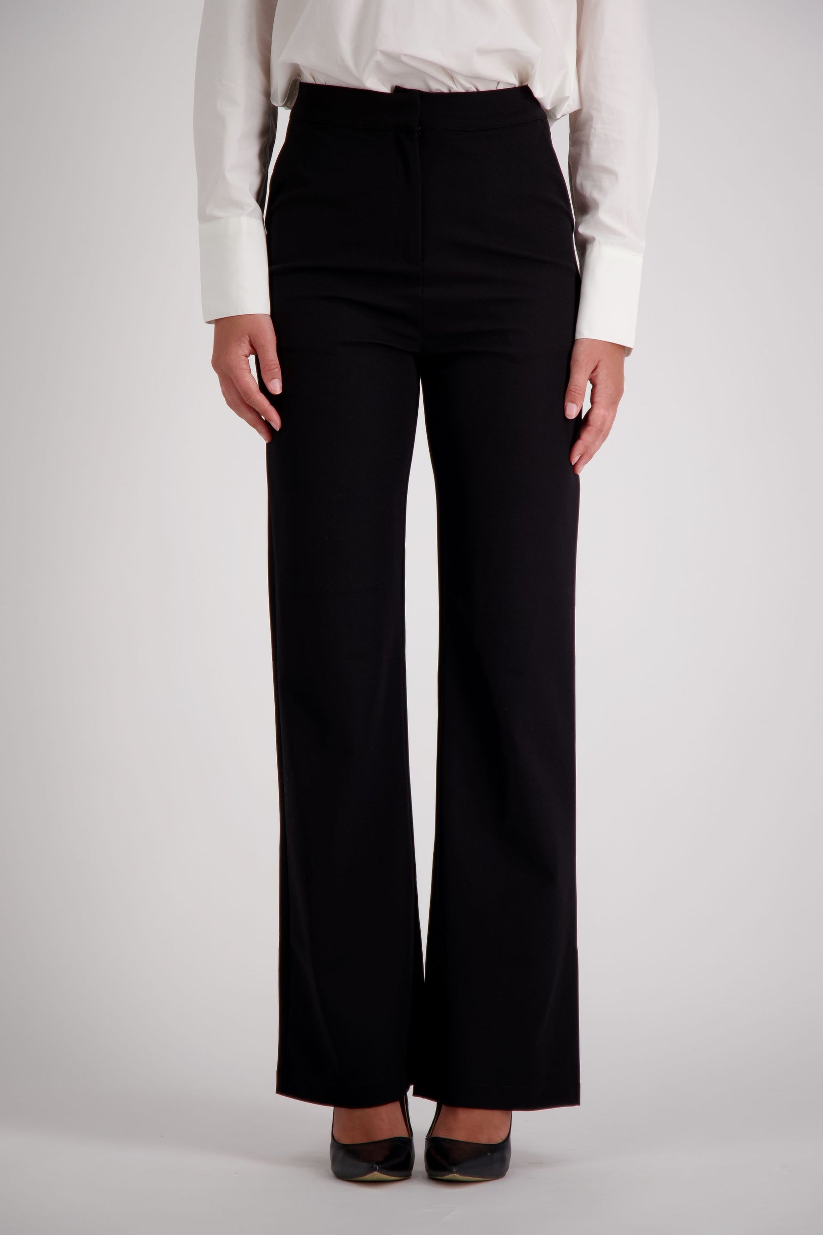 Black Flared Work Power Pant - Women's Black Full Length Work Pant ...